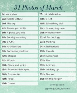 A Photo a Day: March Edition - Printique, An Adorama Company