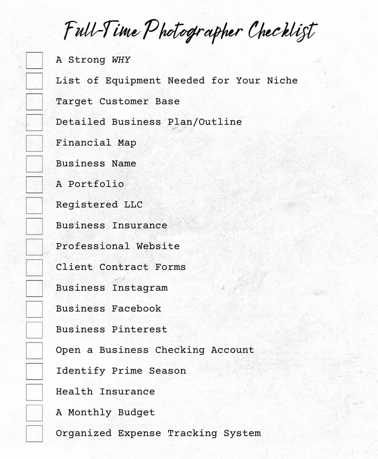 The Full-Time Photographer Checklist - Printique, An Adorama Company