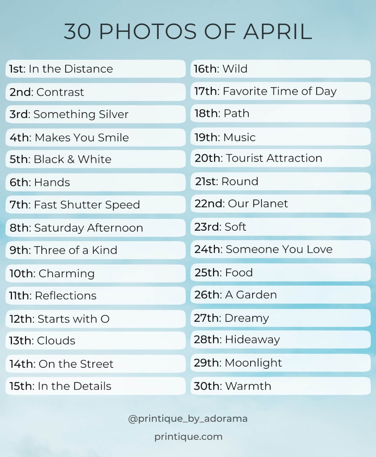 A Photo a Day: April 2023 - Printique, An Adorama Company