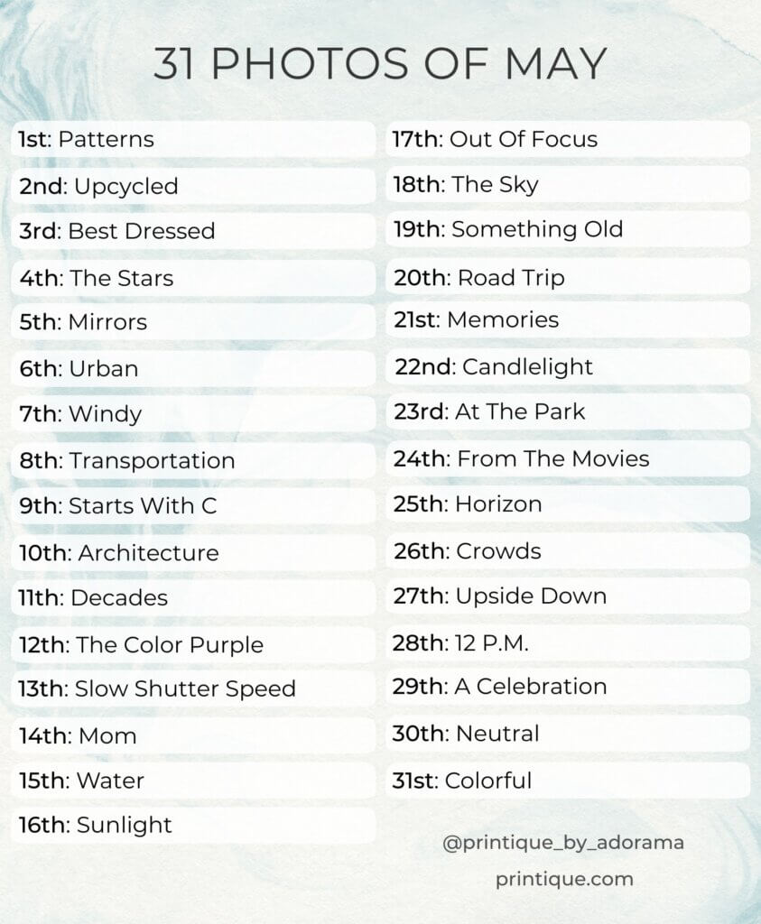 Photo a Day: May Edition - Printique, An Adorama Company